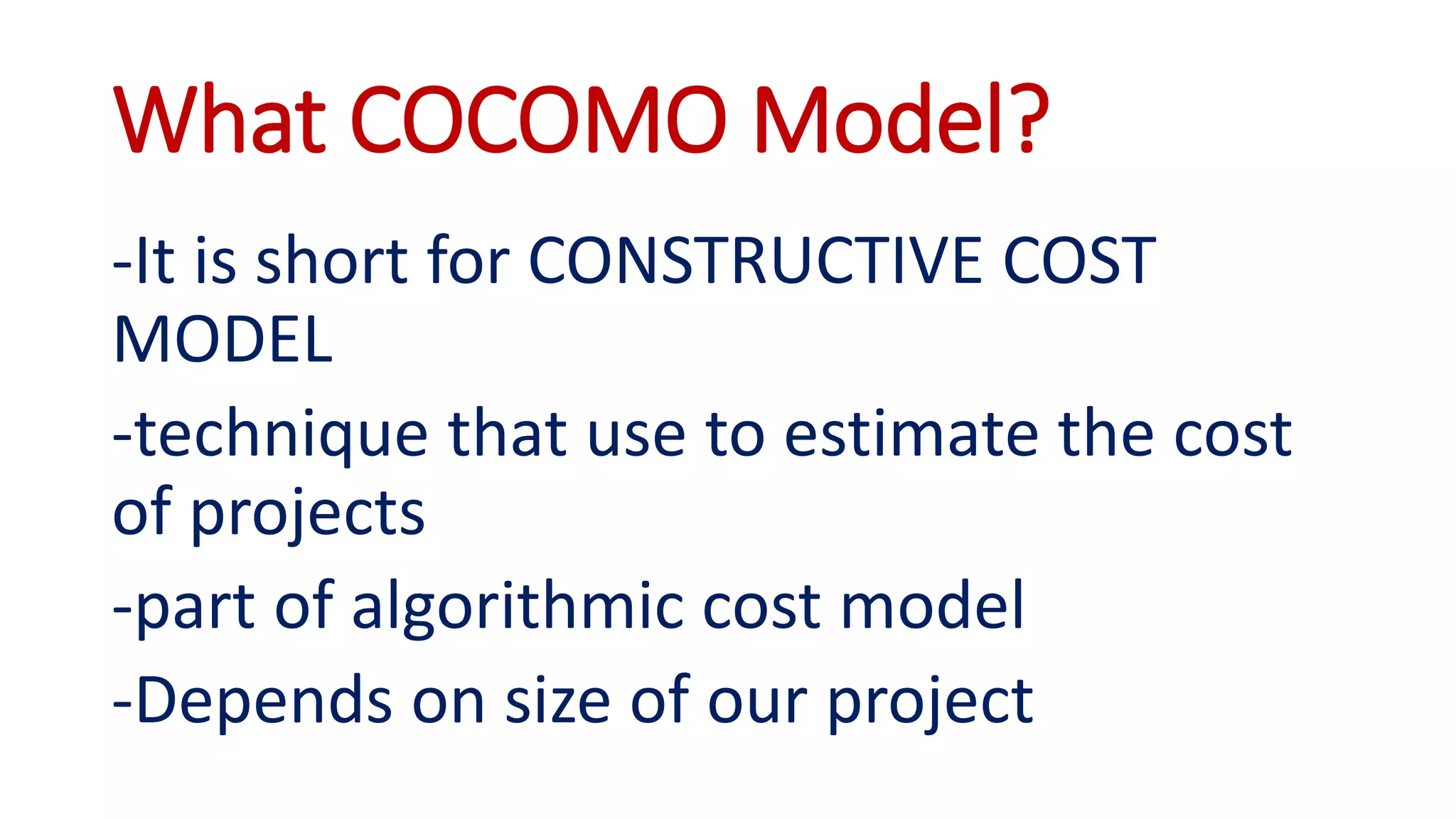 CONSTRUCTIVE COST MODEL TOOLS | PPT