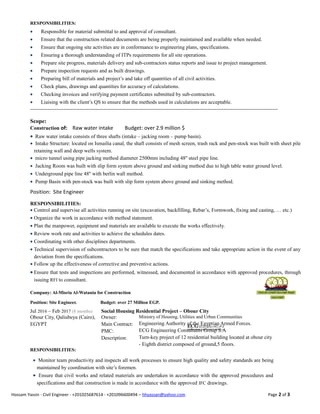 Hossam yassin cv - Technical office engineer | DOC | Civil Engineering ...