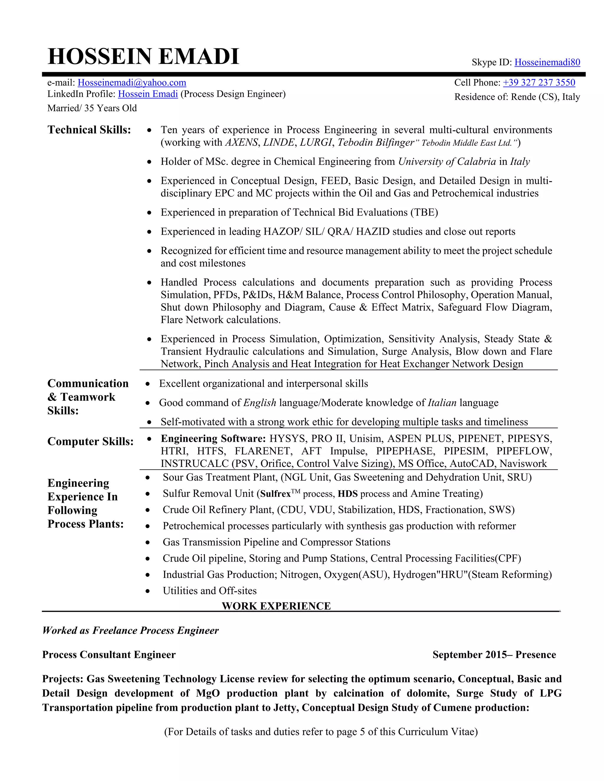 Hossein emadi CV | PDF