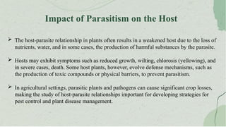 Host - Parasite Relationships in plants | PPTX