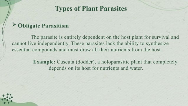 Host - Parasite Relationships in plants | PPTX