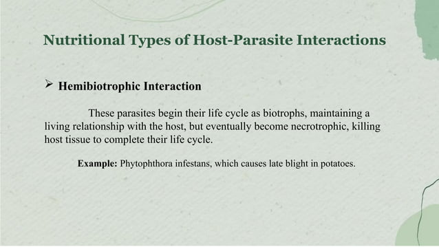 Host - Parasite Relationships in plants | PPTX