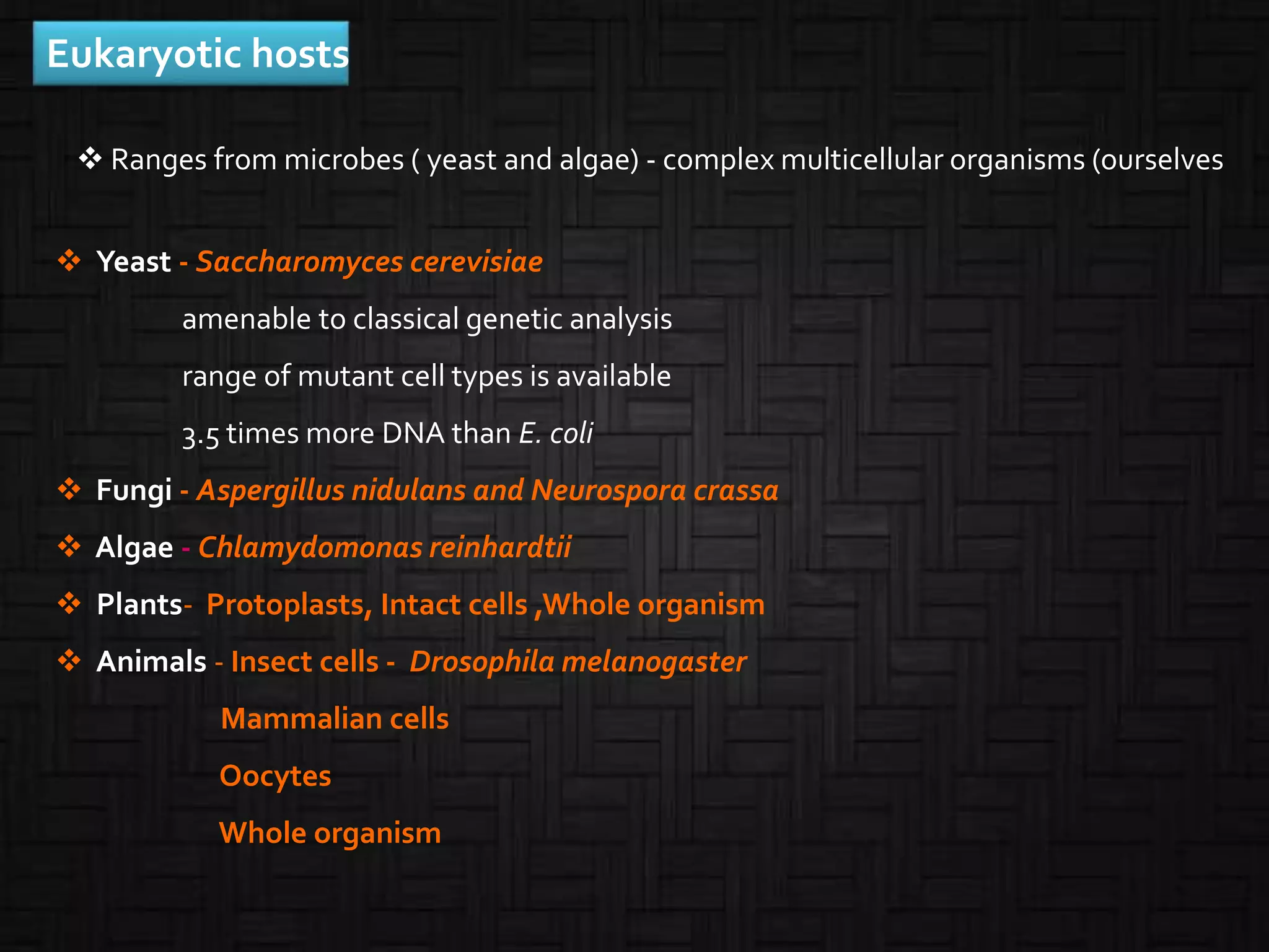 Host cell and vectors | PPTX
