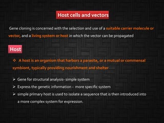 Host cell and vectors | PPTX