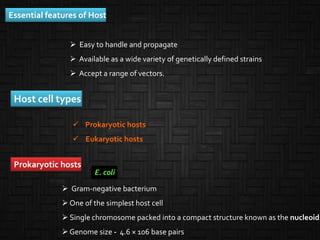 Host cell and vectors | PPTX