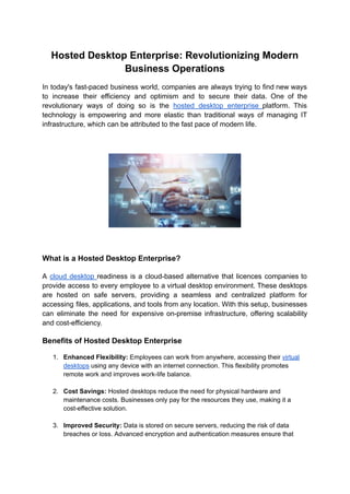 Boost Your Business with Hosted Desktop Enterprise Solutions | MRO | PDF