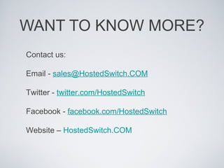 HostedSwitch® - Cloud VoIP SoftSwitch | PPT