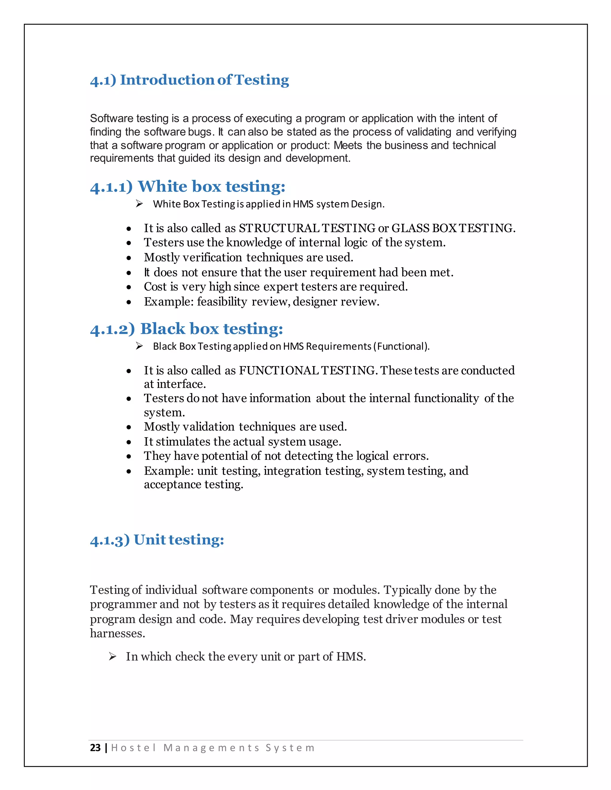 Hostel management system Software Engineering SRS | DOCX
