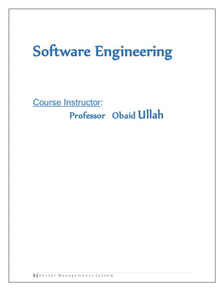 Hostel management system Software Engineering SRS | DOCX