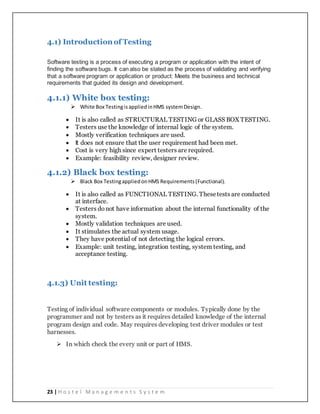 Hostel management system Software Engineering SRS | DOCX