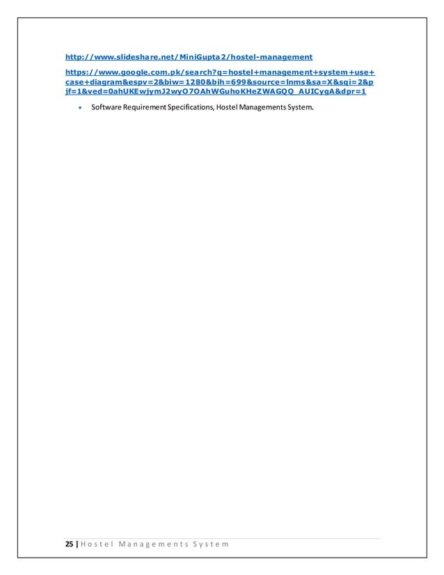 Hostel management system Software Engineering SRS | DOCX