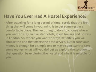 Hostel life | PPTX