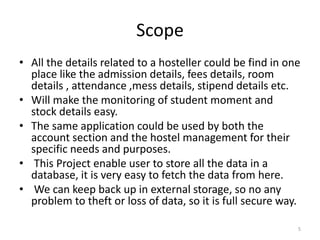 Hostel management system bhanu | PPTX | Computing | Technology & Computing