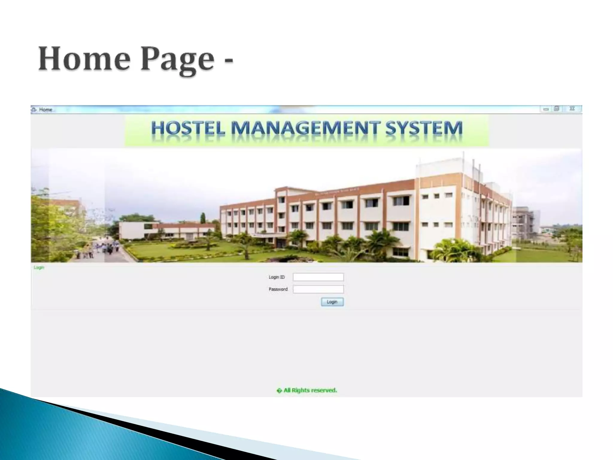 Hostel management system ppt | PPTX