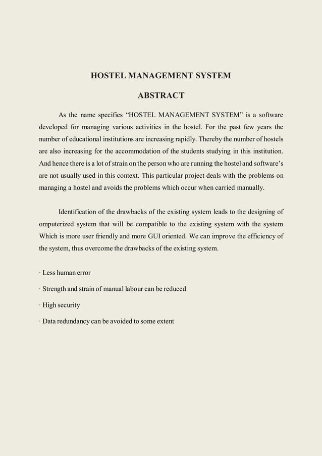 Hostel management system project report..pdf | Operating Systems | Computer Software and ...