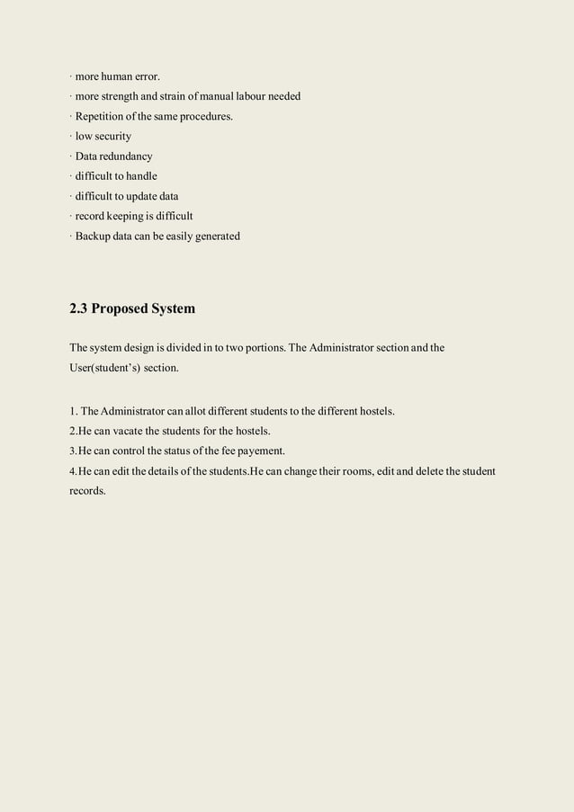 Hostel management system project report..pdf | Operating Systems | Computer Software and ...
