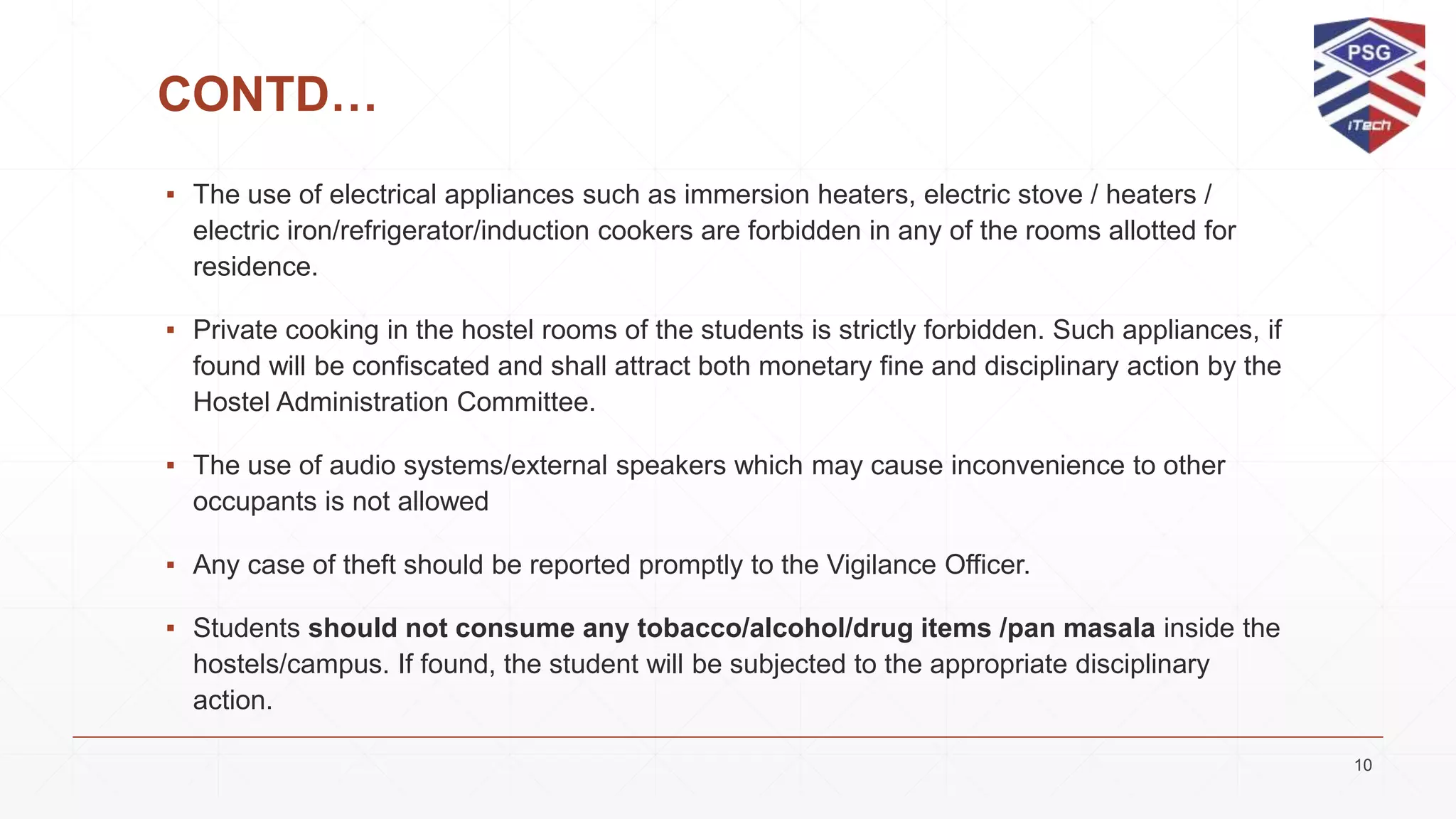Hostel presentation with hostel council details.ppt