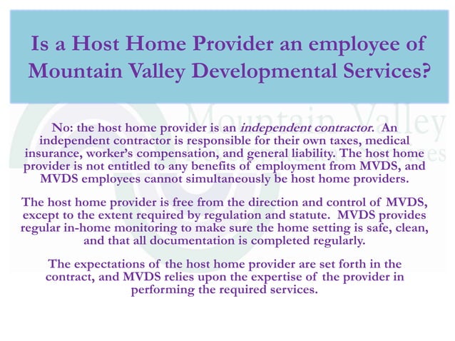 Host home provider pp 5.13