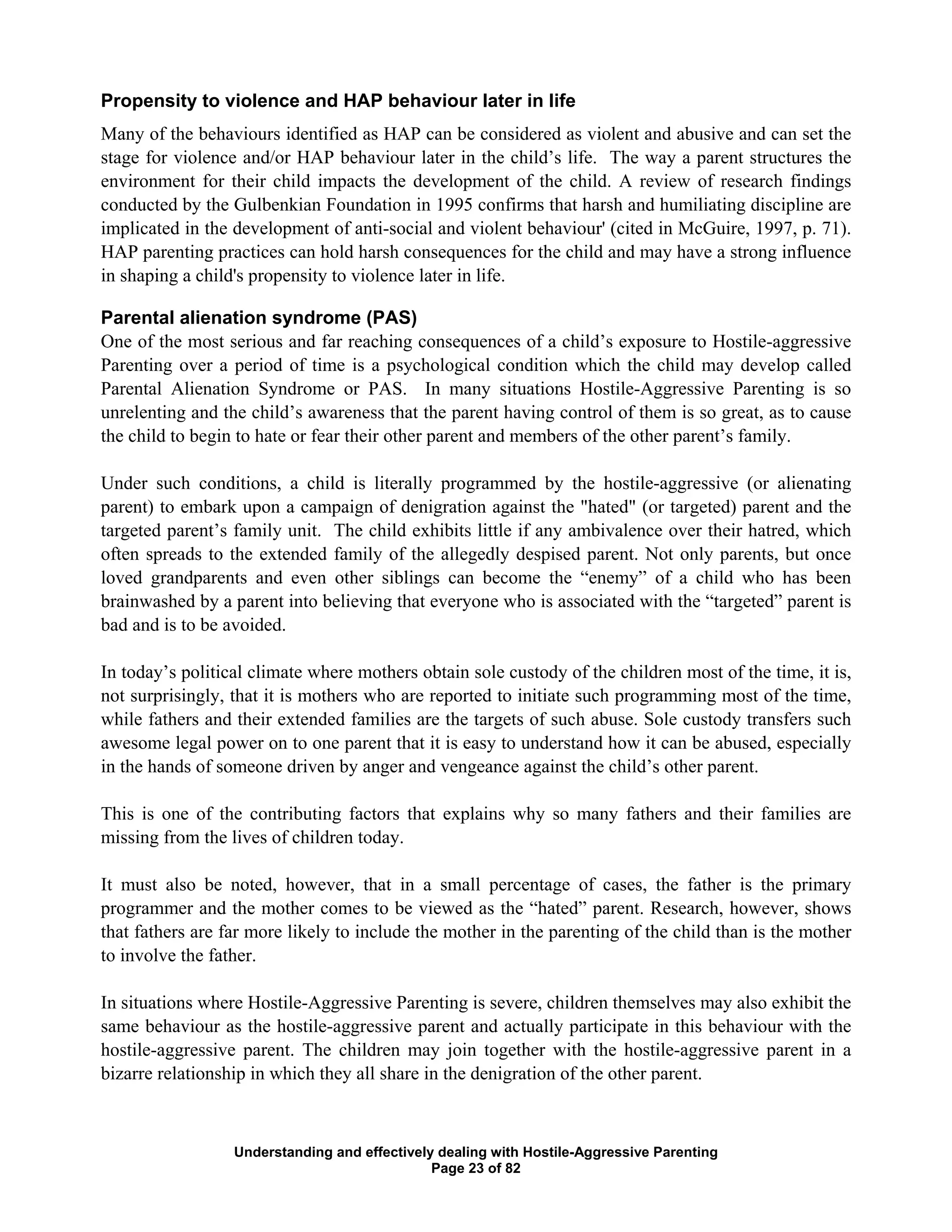 Hostile agressive parenting | PDF