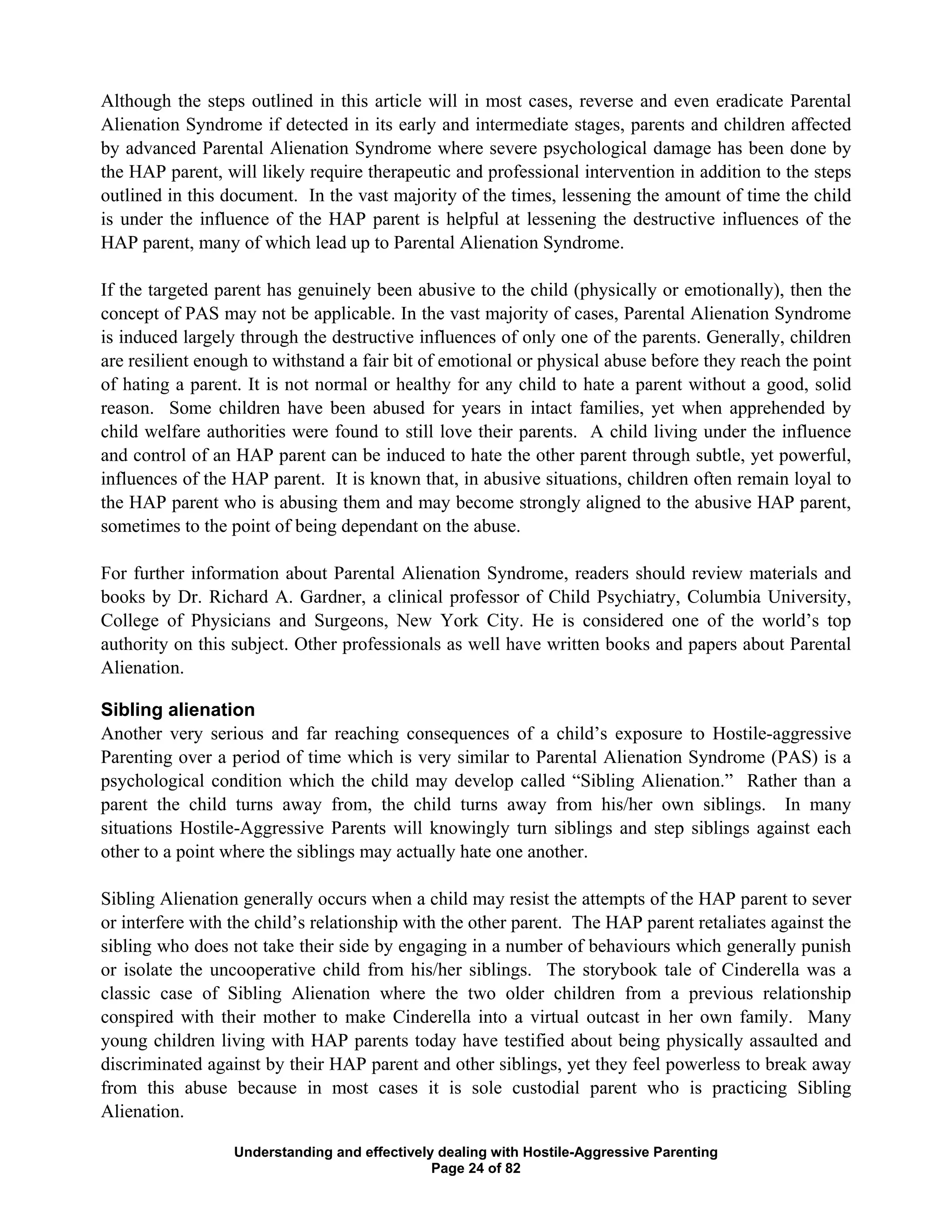 Hostile agressive parenting | PDF