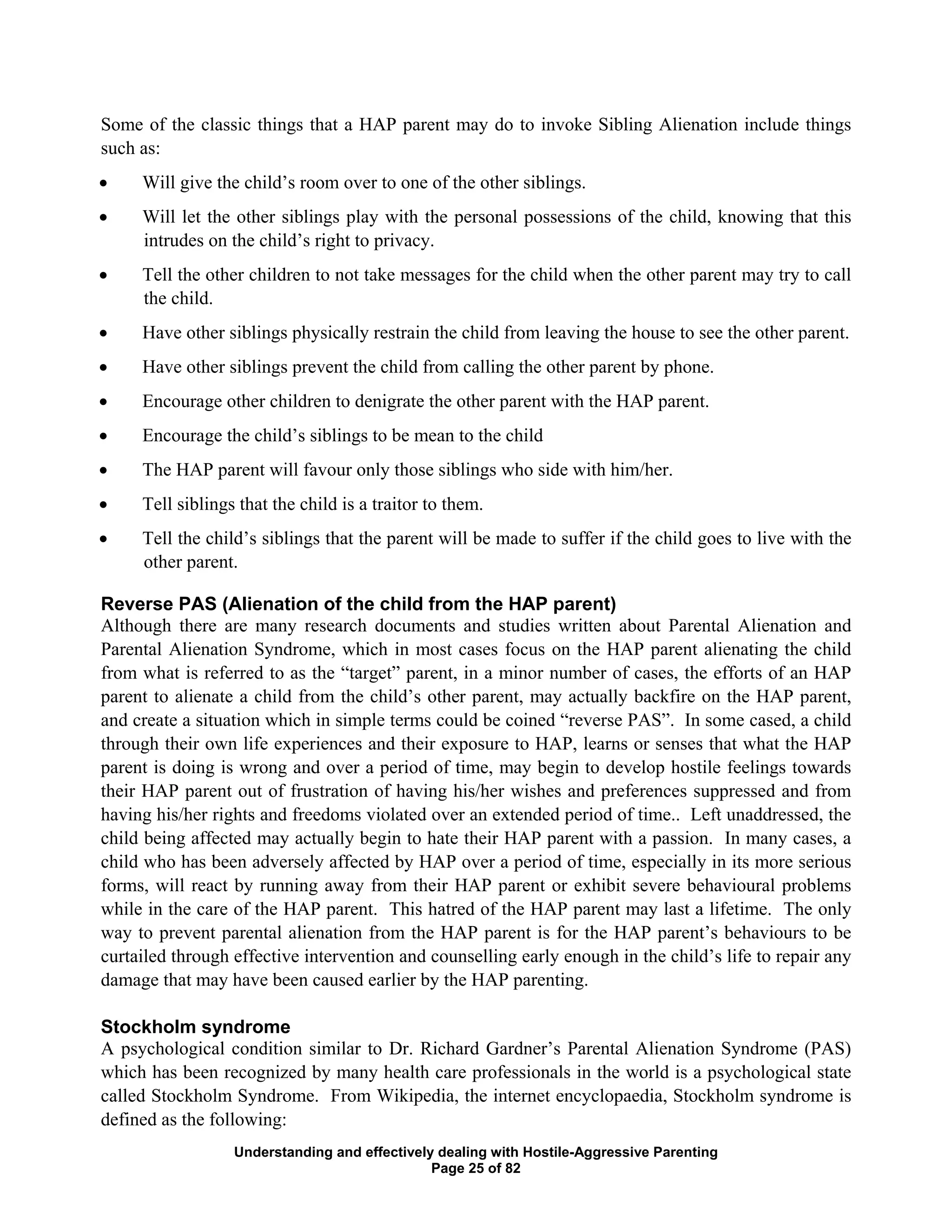 Hostile agressive parenting | PDF