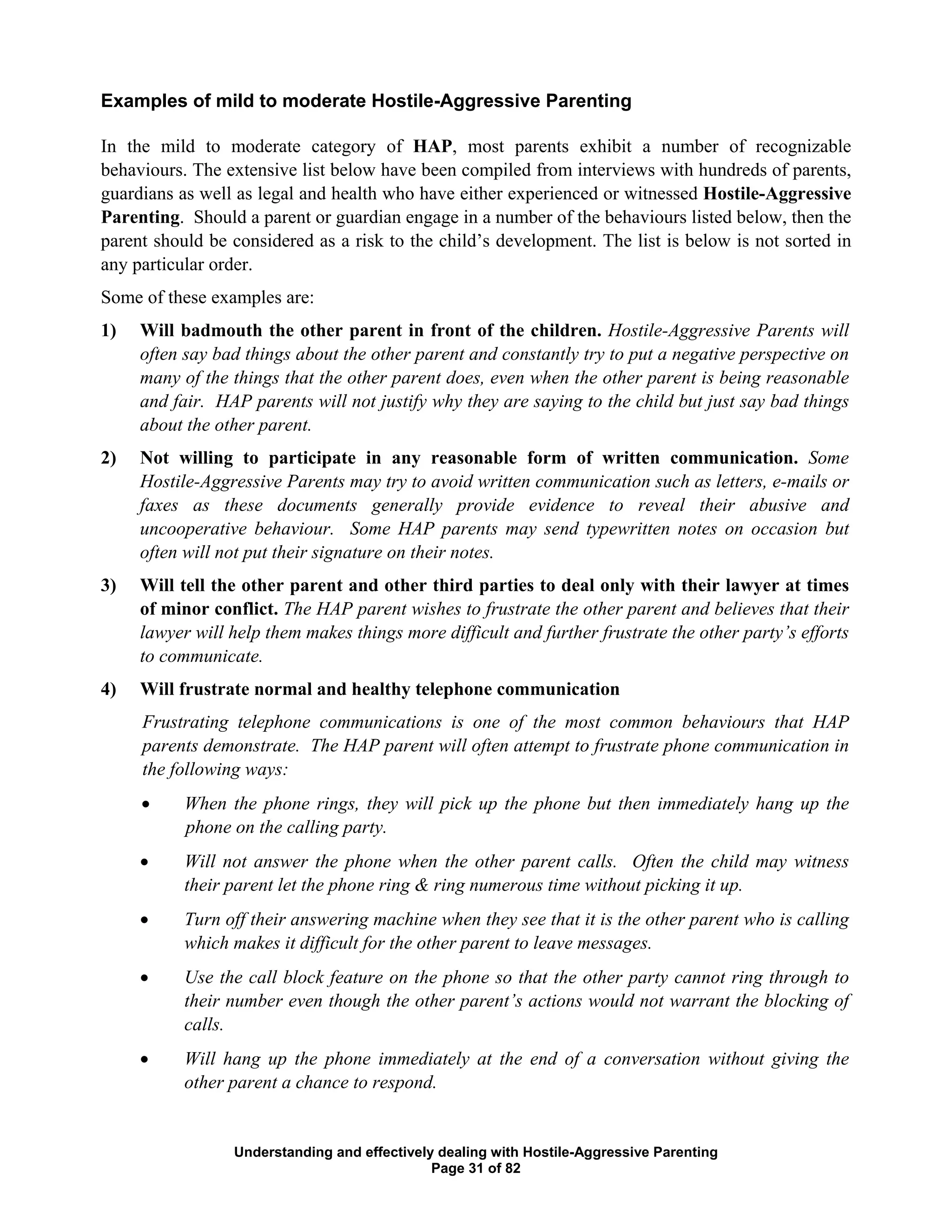 Hostile agressive parenting | PDF