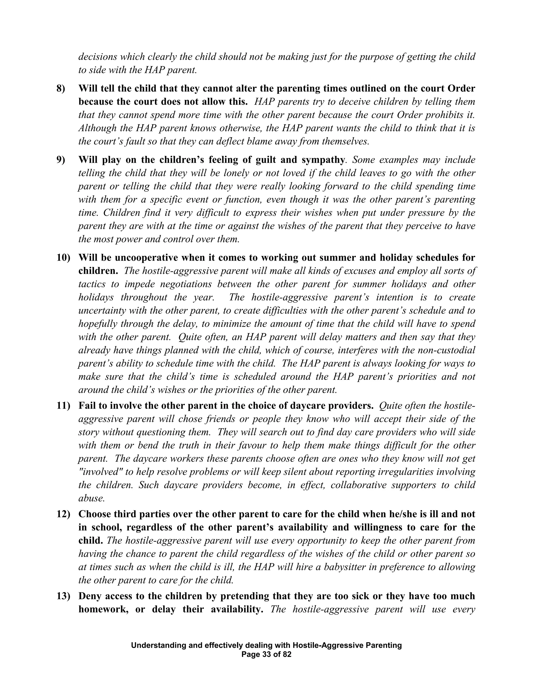 Hostile agressive parenting | PDF