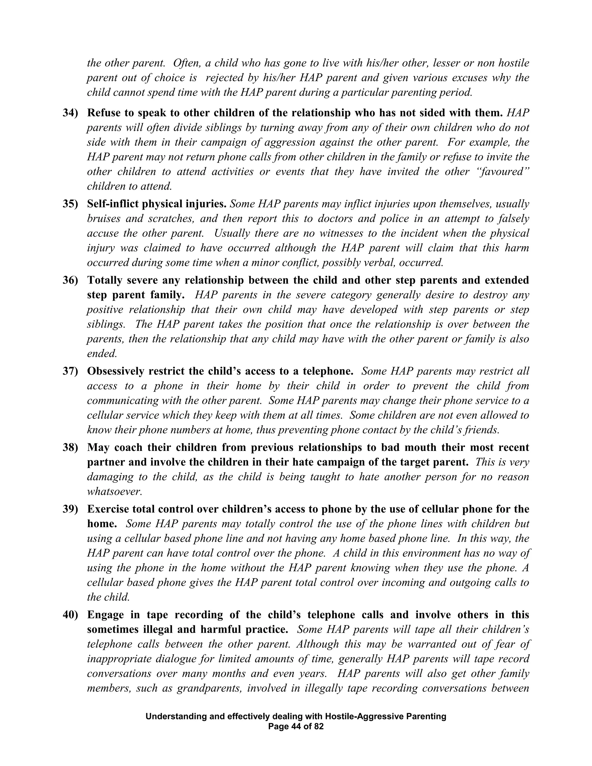 Hostile agressive parenting | PDF