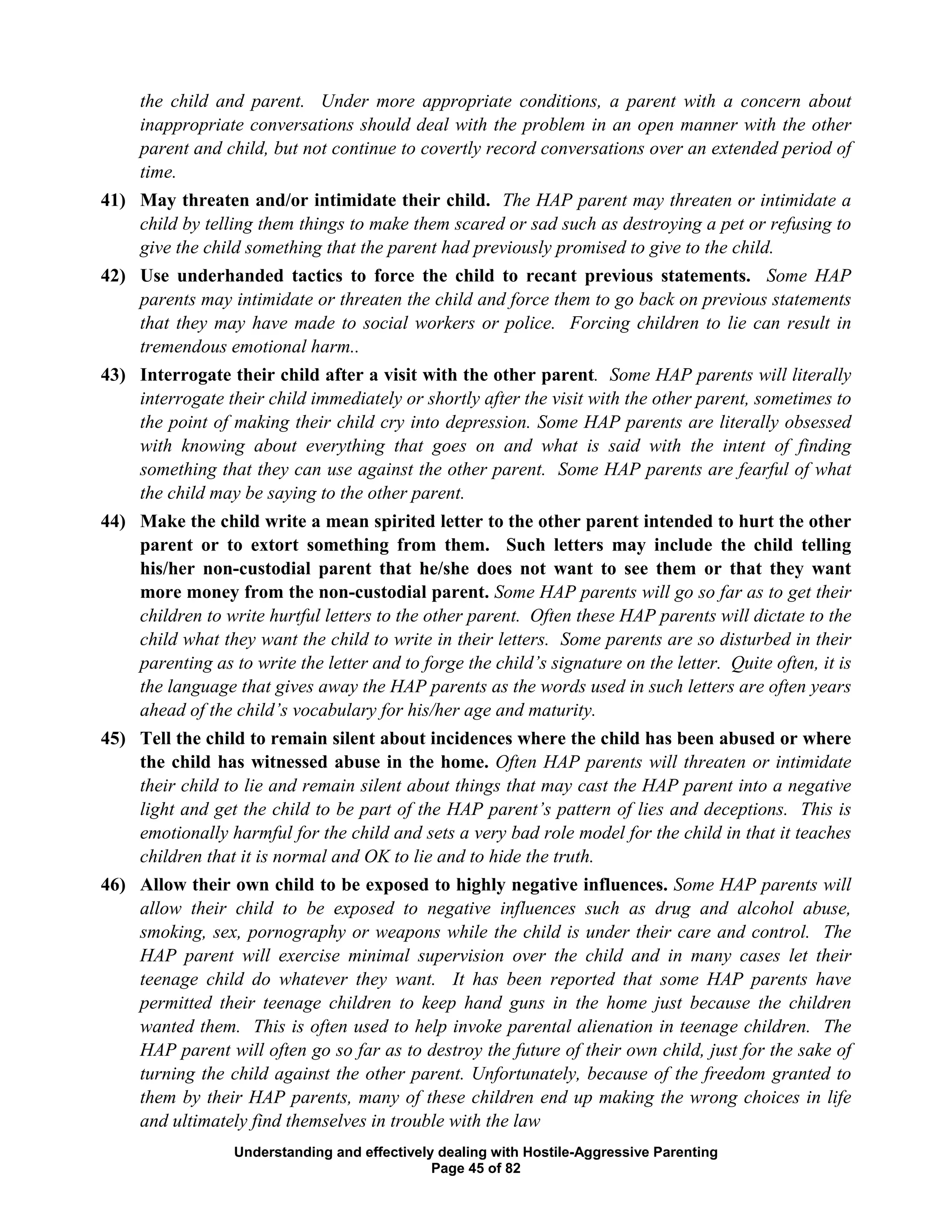 Hostile agressive parenting | PDF