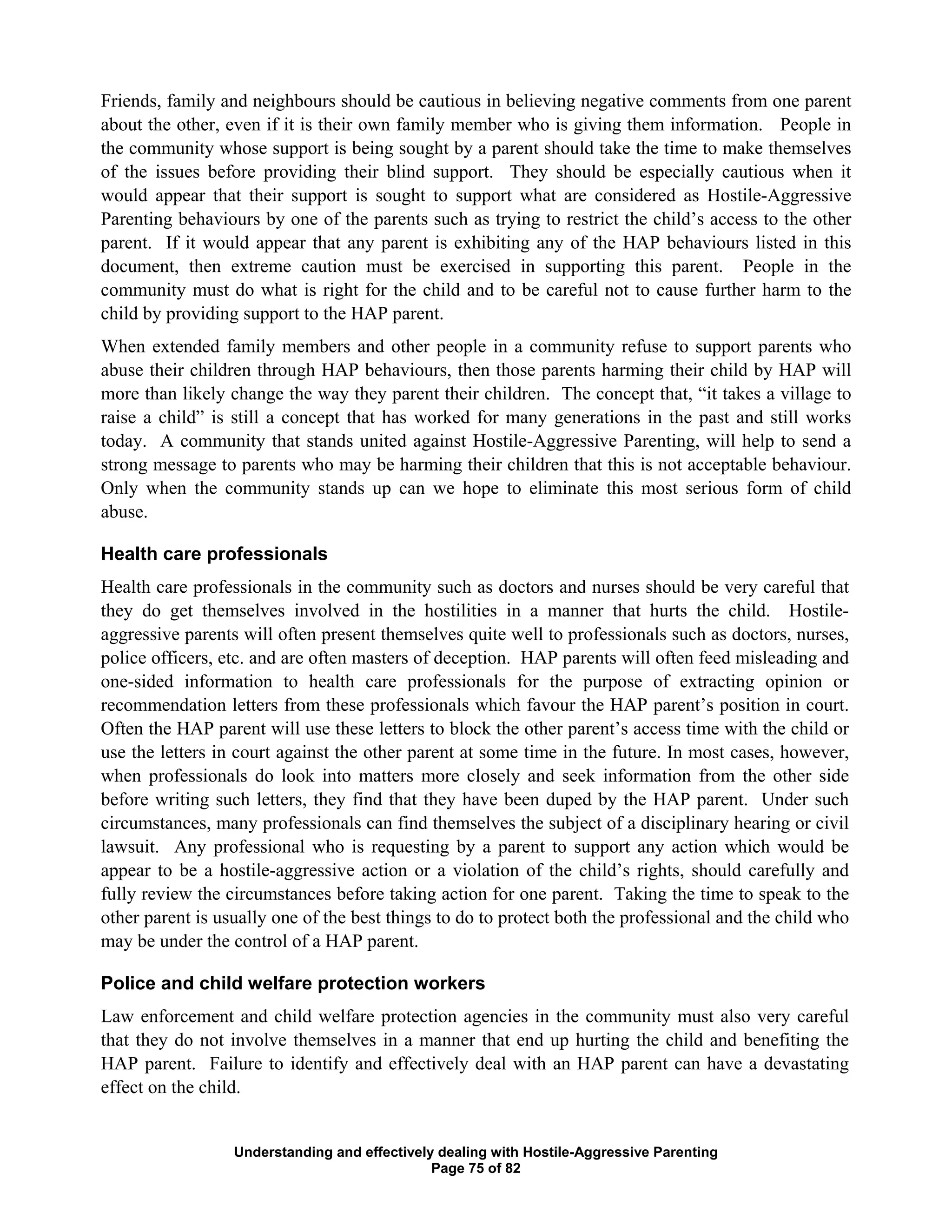 Hostile agressive parenting | PDF