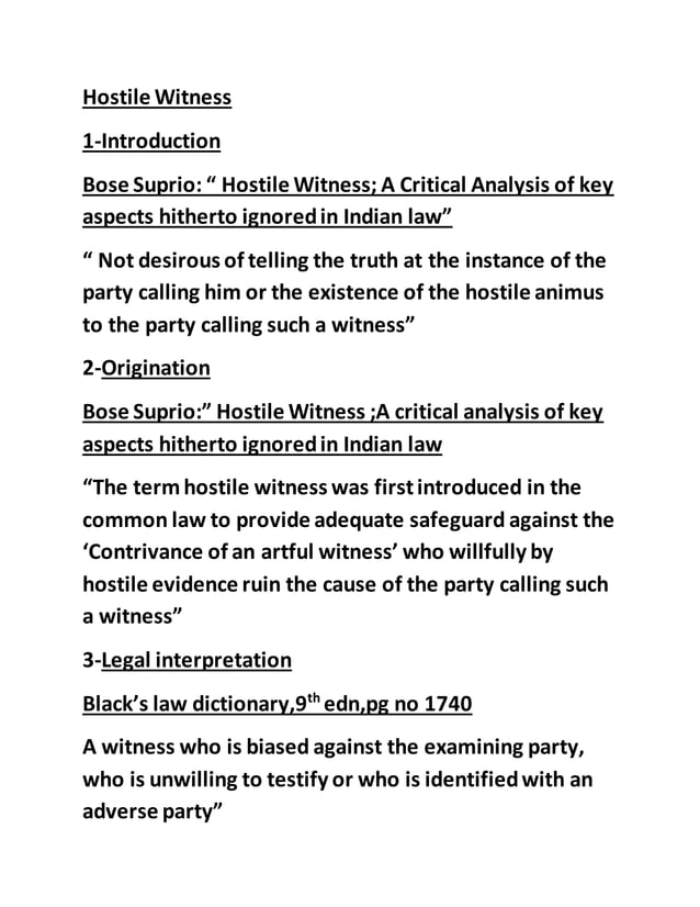 Hostile witness | DOCX | Islam | Religion & Spirituality