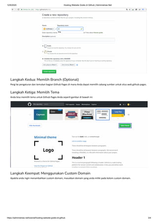 Hosting website gratis di github administrasi.net