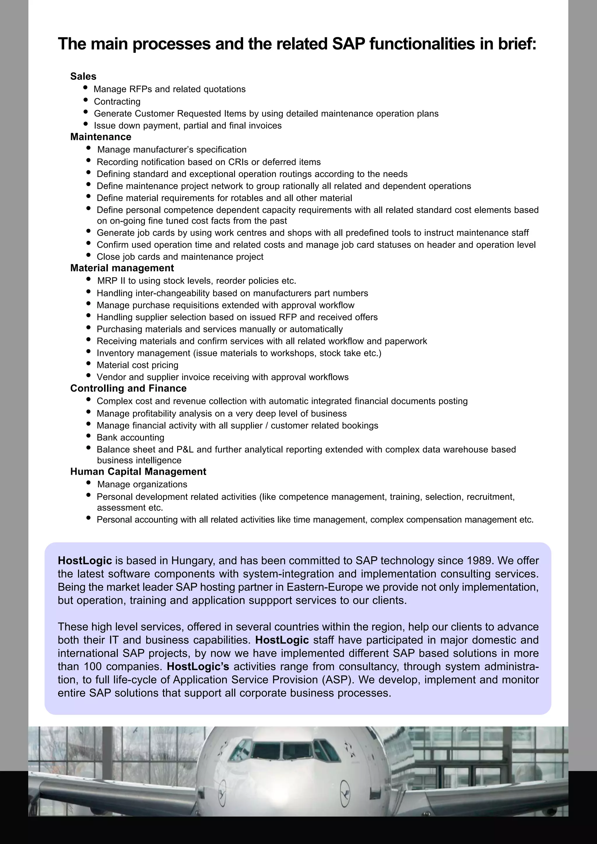 SAP customized for Aircraft Maintenance, Repair & Overhaul (MRO) | PDF ...