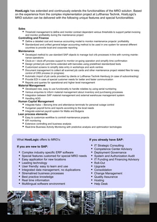 SAP customized for Aircraft Maintenance, Repair & Overhaul (MRO) | PDF ...