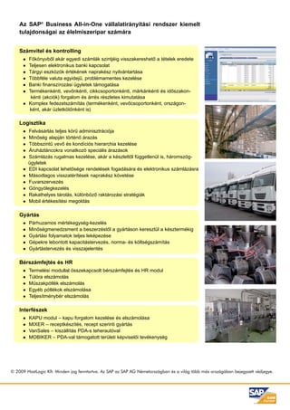 Vállalatirányítási rendszer az élelmiszeripar számára | PDF