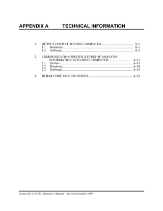 Host manual sysmex-xe2100 | PDF