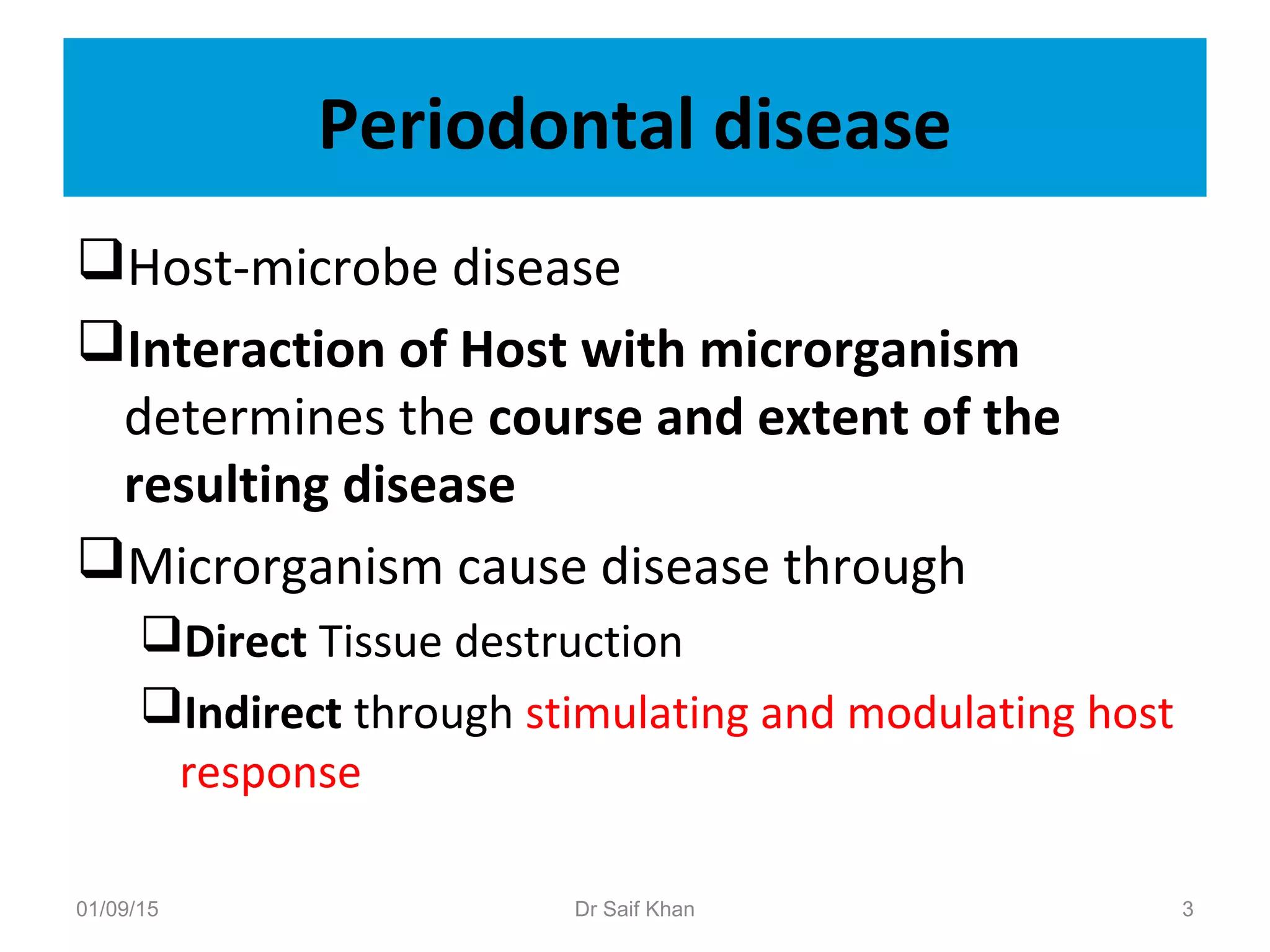 Host microbe interaction in periodontal disease | PPT