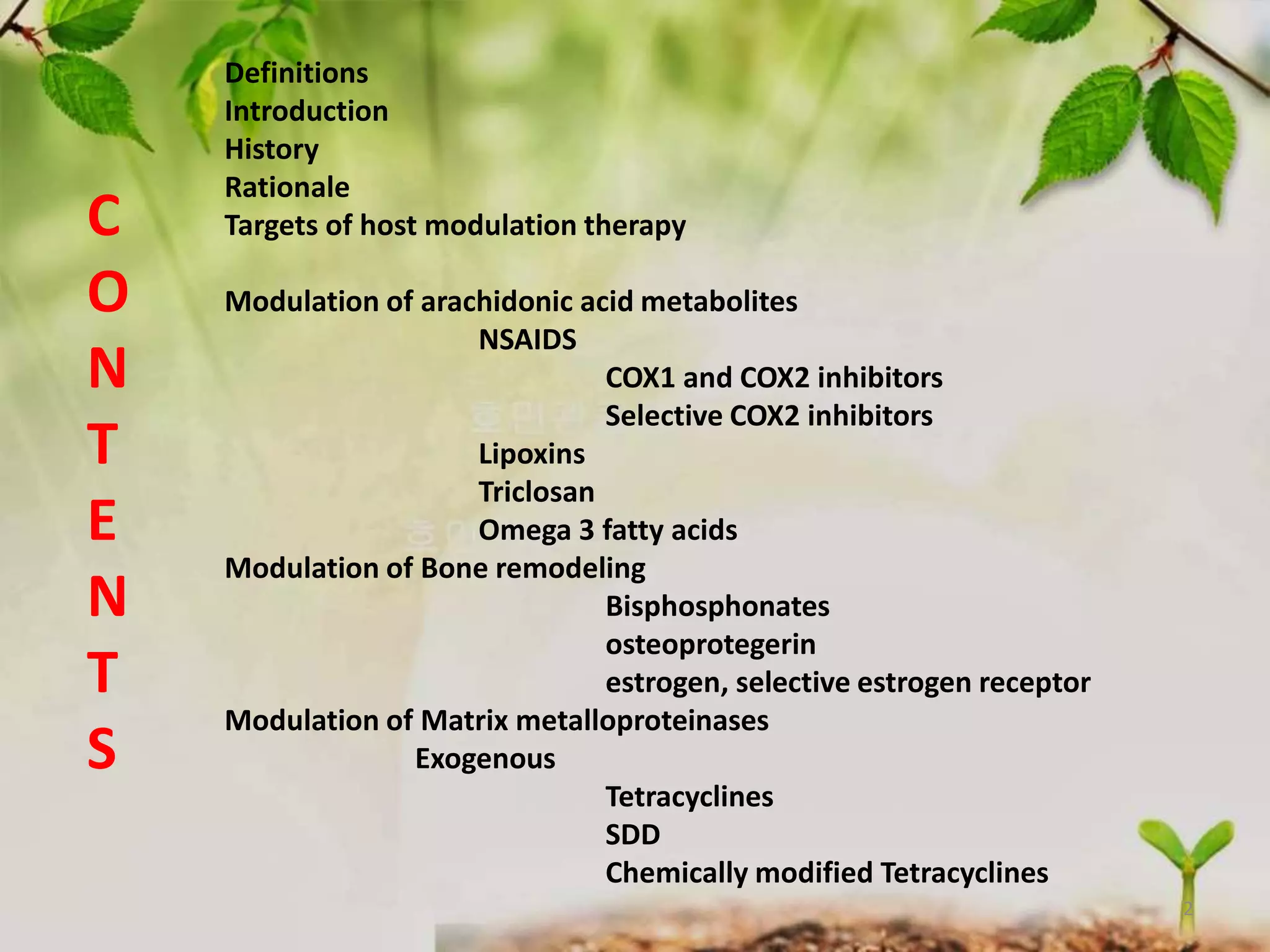Host modulation therapy | PPTX