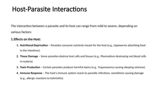 Host-Parasite Relationships. A parasitology lecture | PPTX