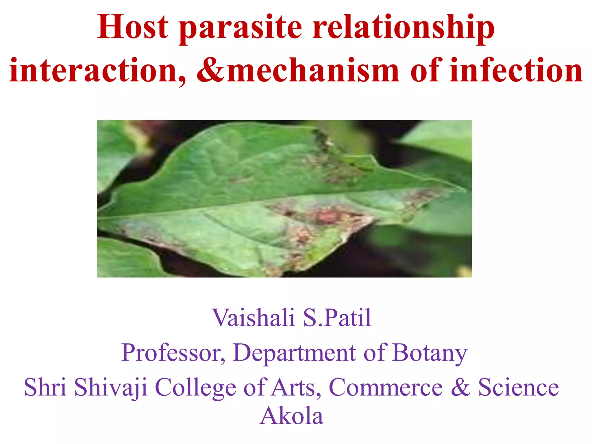 Host parasite relationship mechanisms | PPT