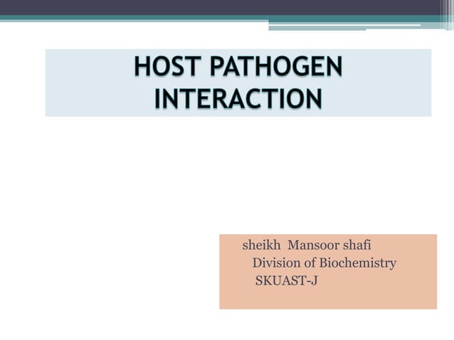 Host pathogen interaction plants | PPTX