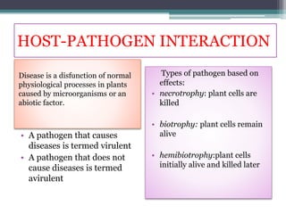 Host pathogen interaction plants | PPTX