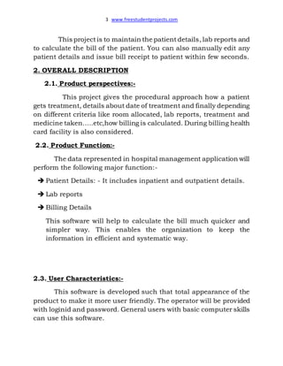 Hostpital management system(srs) | DOCX