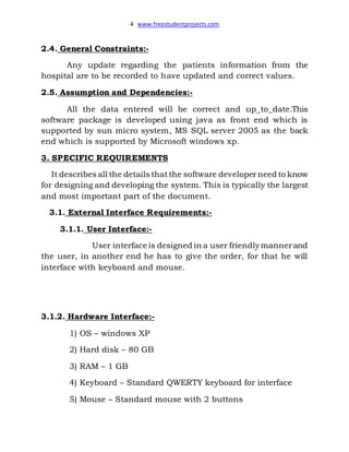 Hostpital management system(srs) | DOCX