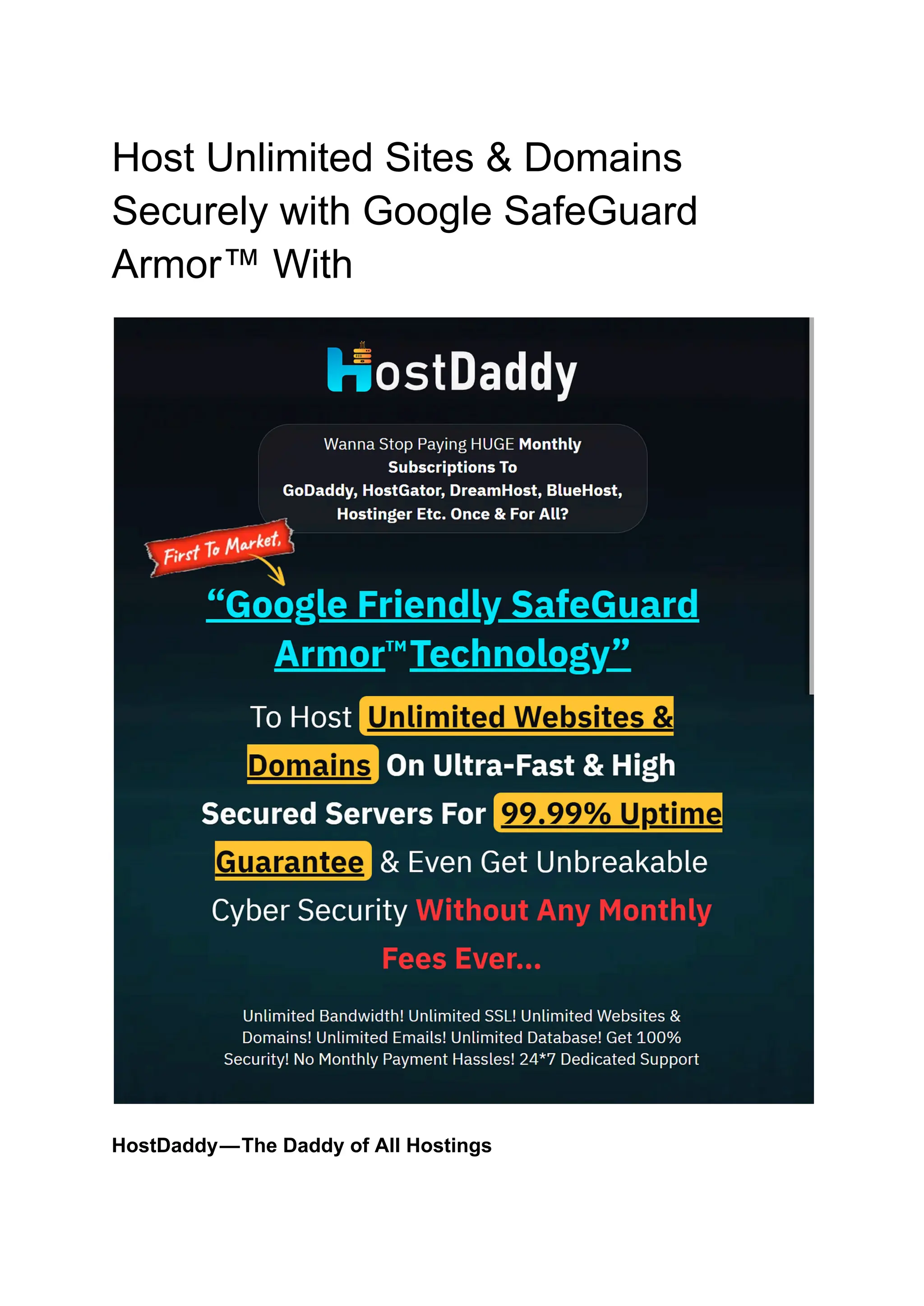 Host Unlimited Sites & Domains Securely with Google SafeGuard Armor ...