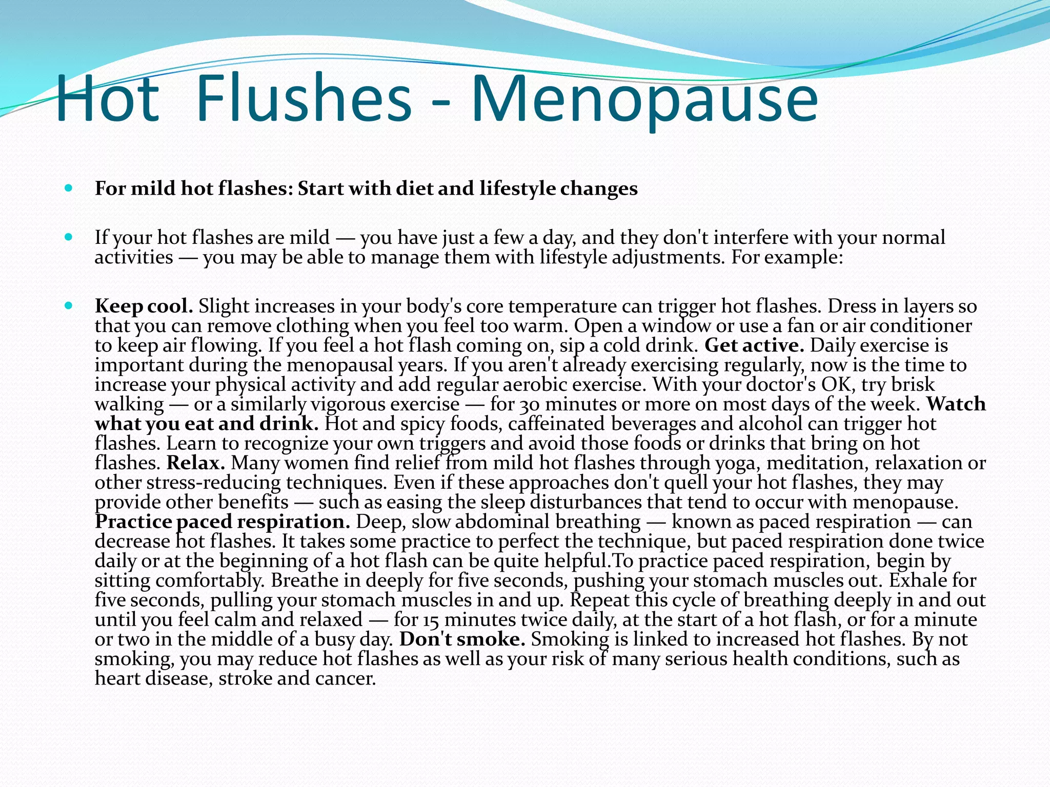 Hot Flushes - Menopause | PPTX