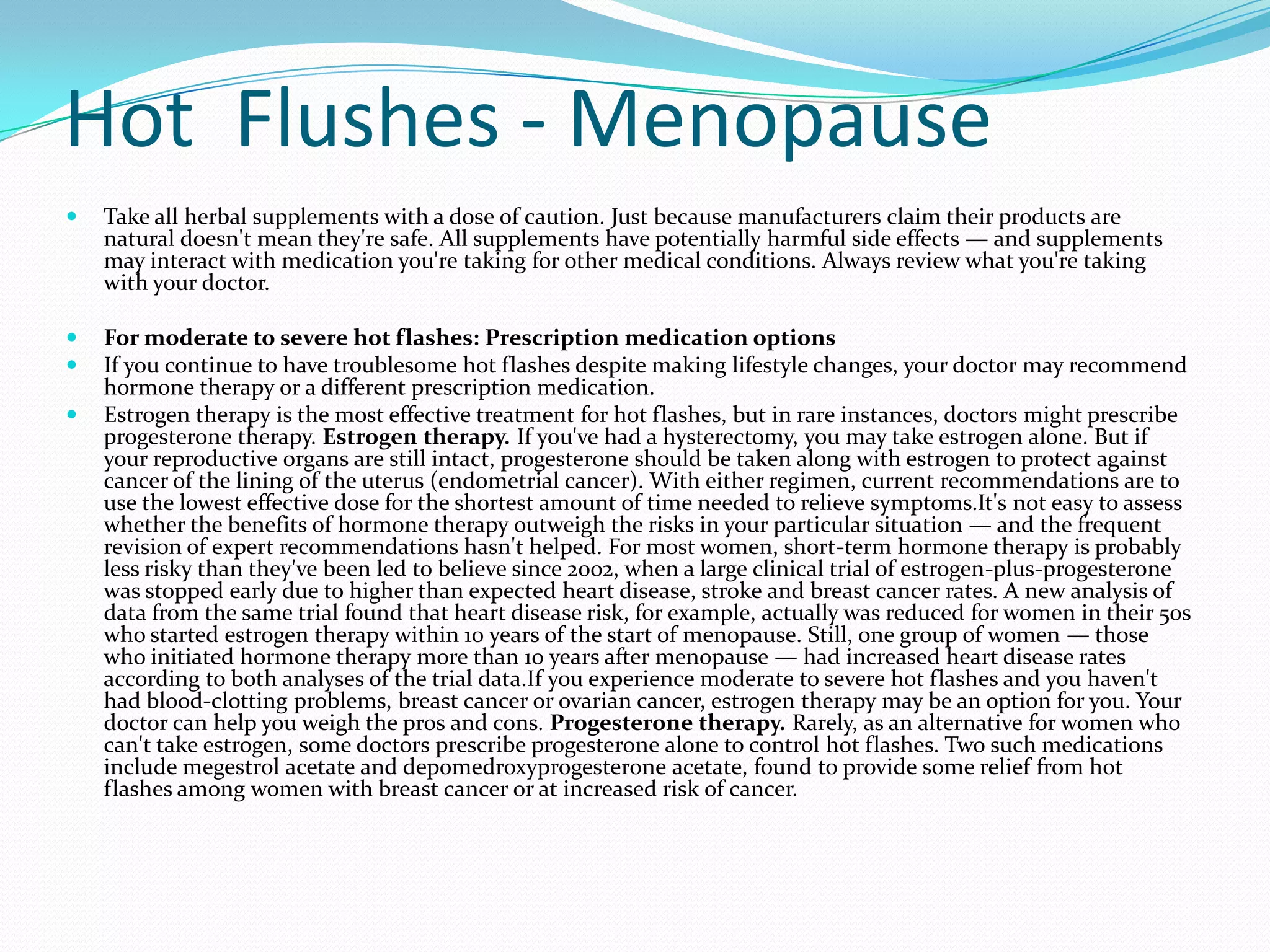 Hot Flushes - Menopause | PPTX