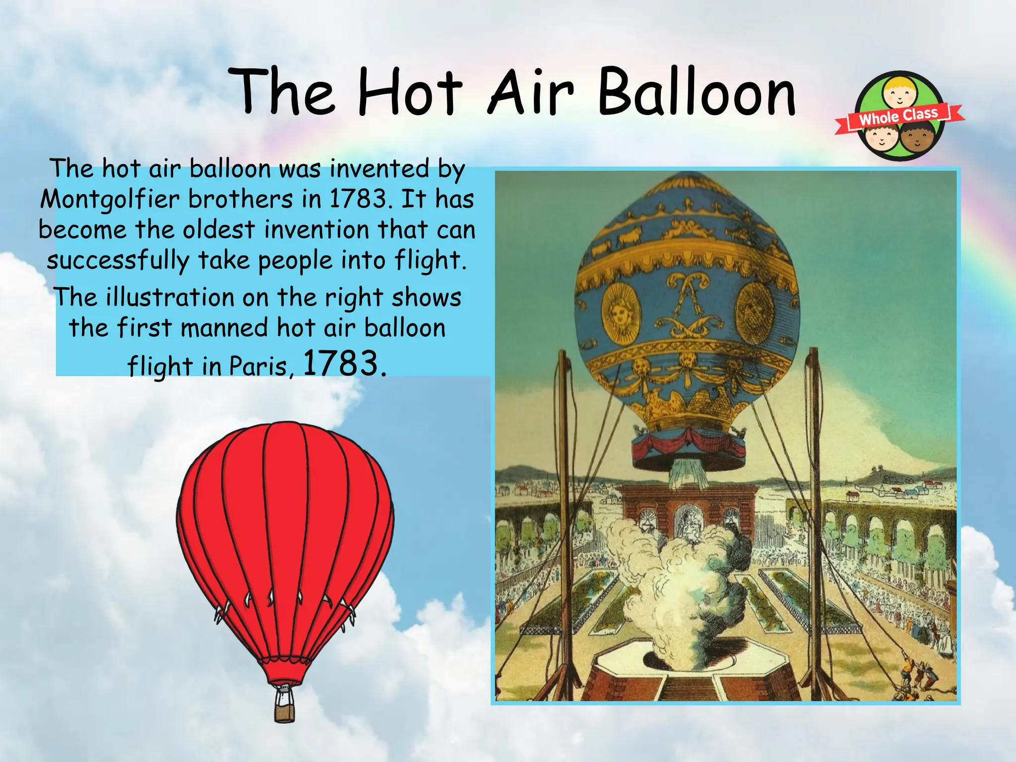 hot air balloon on the sky for first l=g | PPTX