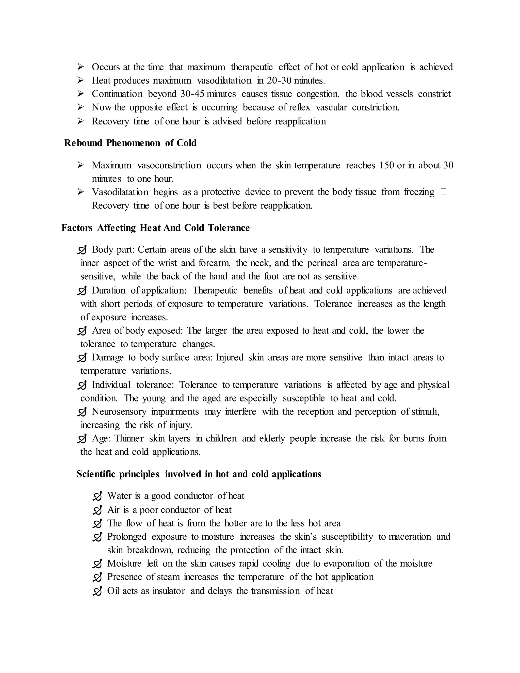 Hot and cold application | DOCX