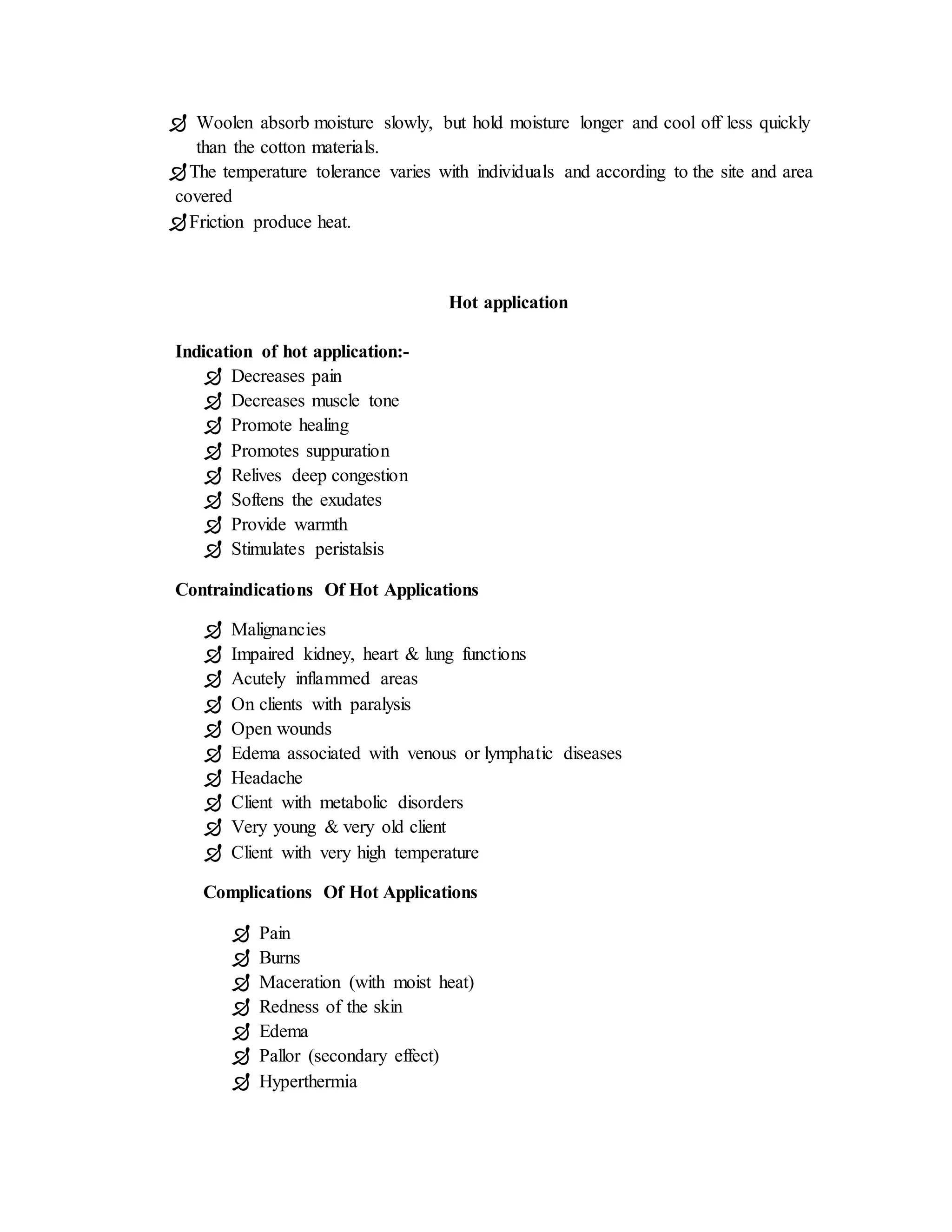 Hot and cold application | DOCX